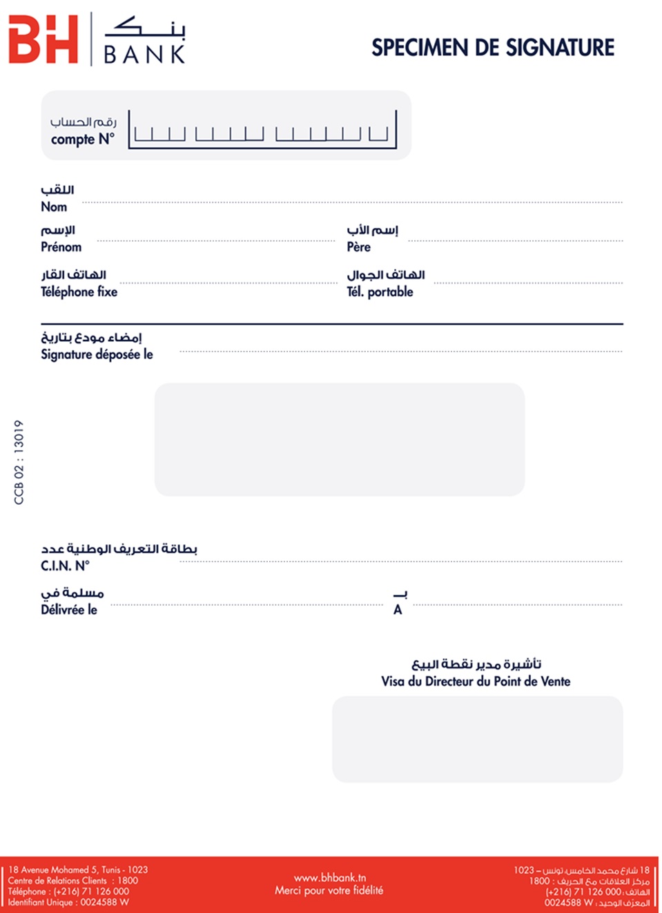 specimen de signature particulier | BH Bank